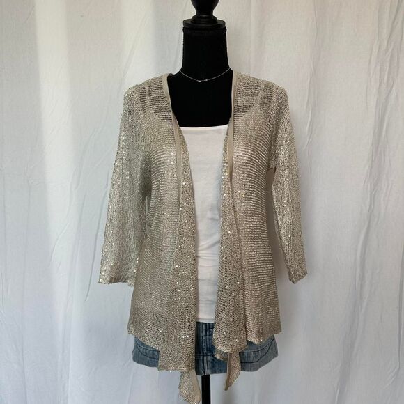 Belldini | Sweaters | Vintage Belldini Shrug Y2k 200s Beige And Gold ...